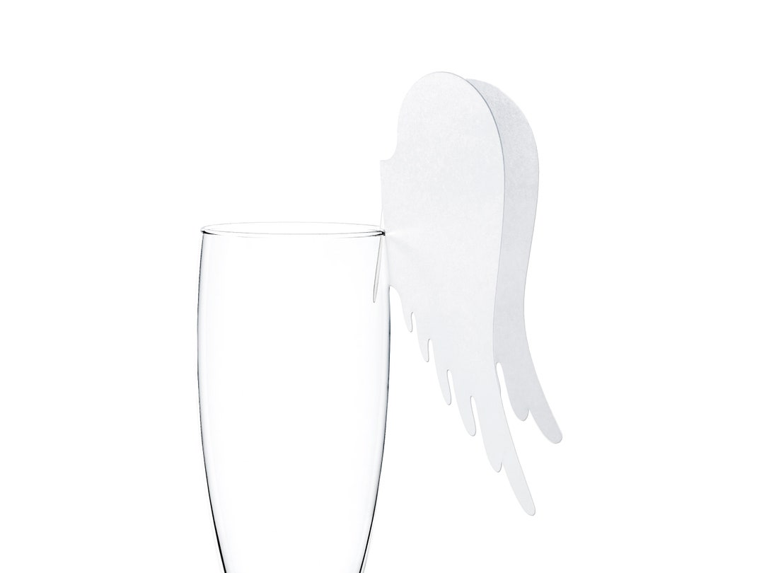 Pearl White Angel Wings Glass Markers - Set of 10 - High Quality White ...