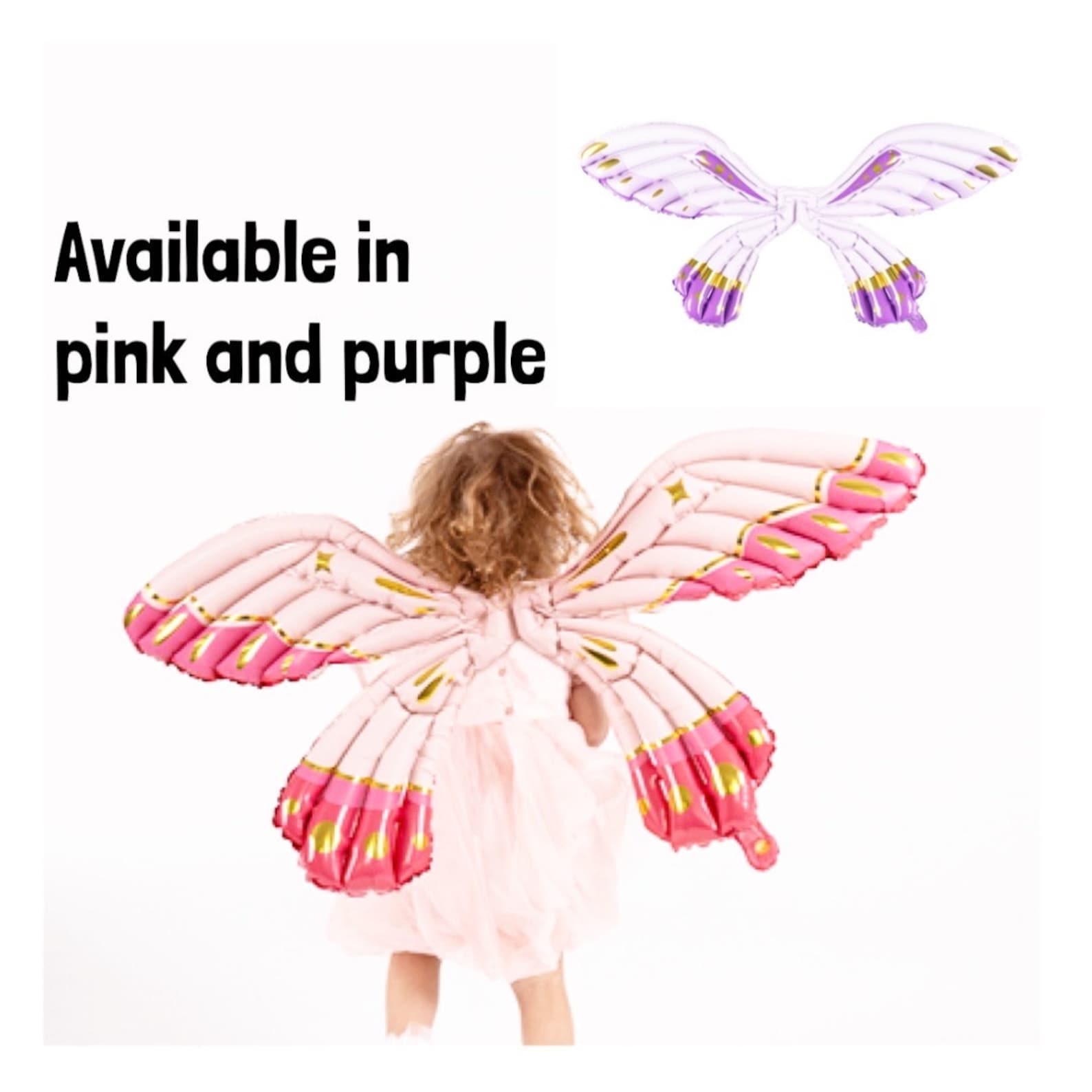 Pink or Purple Foil Balloon Butterfly Wings, 102 X 50 Cm, Butterfly ...