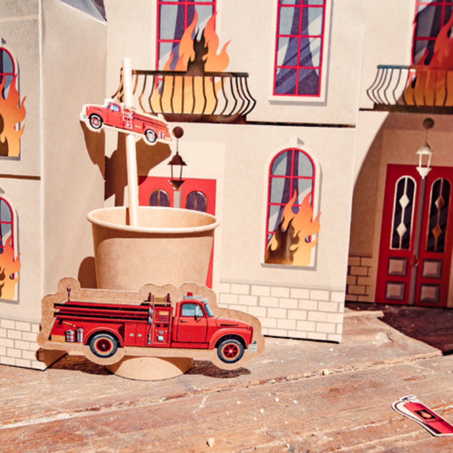 Vintage Fire Truck Kraft Napkins, Fire Engine Napkins, Fireman Napkins ...