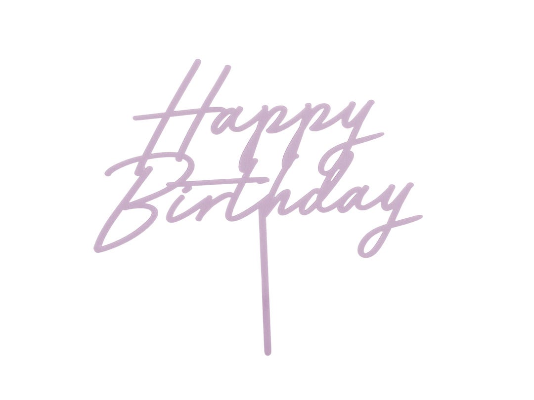Acrylic Matte Purple Happy Birthday Cake Topper, 16.5cm, Purple Cake ...