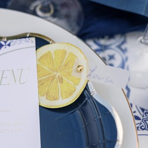 10 Dolce Vita Place Cards, Lemon Place Cards, Lemon Table Decorations ...