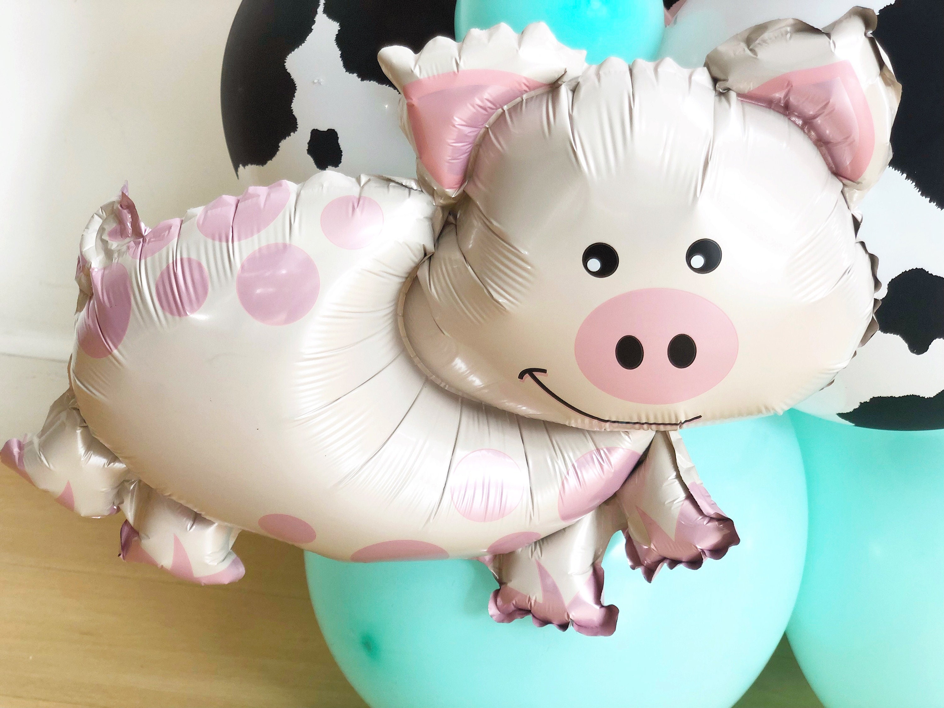 DIY Pink Farm Balloon Sculpture, 1.4m/55in, Cute Farm Animal Balloon ...