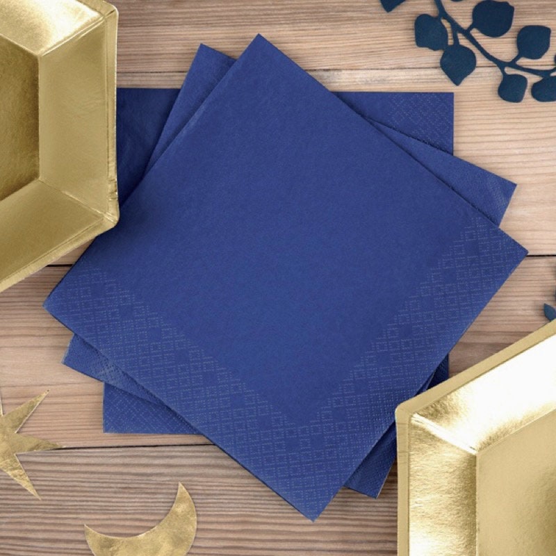 Blue Paper Napkins - Etsy