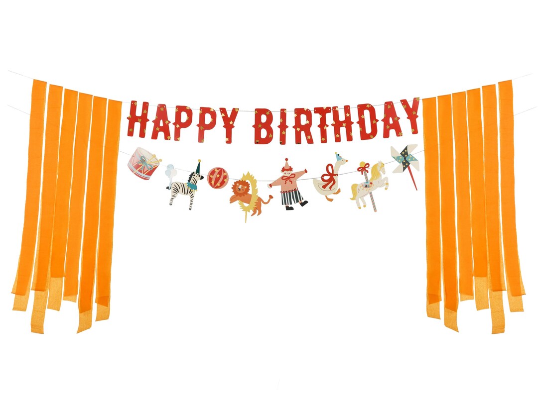 Large Circus Happy Birthday Banner, Circus Birthday Banner, Circus ...