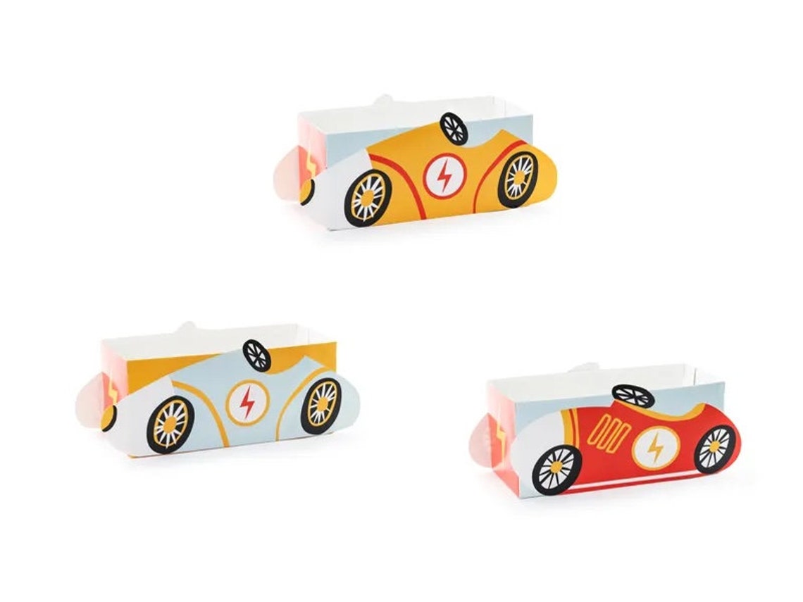 3 Racing Car Themed Boxes for Snacks , Racing Car Treat Boxes, Racing ...
