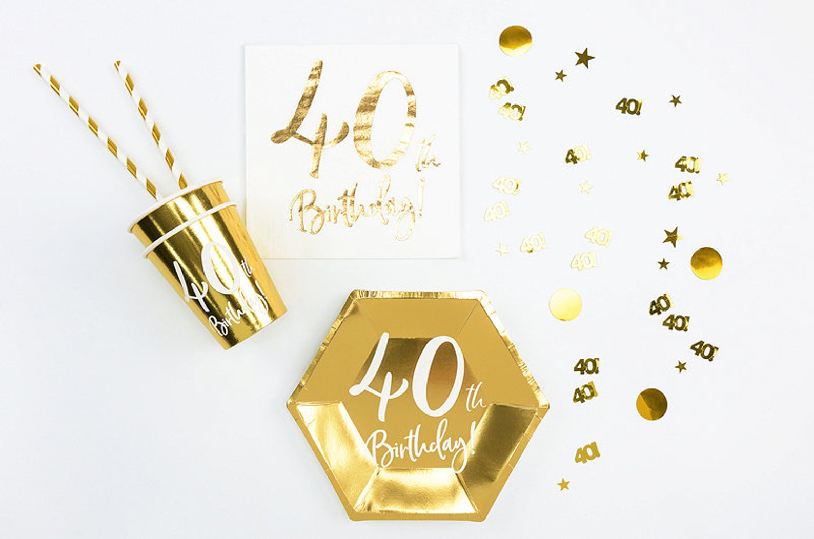Metallic Gold 40th Birthday Confetti 40th Birthday Confetti - Etsy