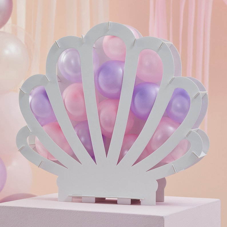Shell Shaped Balloon Mosaic Stand Kit Party Decor Mermaid - Etsy
