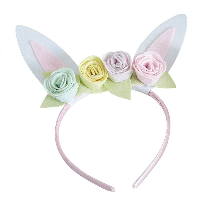 Cute Pastel Easter Bunny Headband, Easter Headband, Flowery Bunny Ears ...