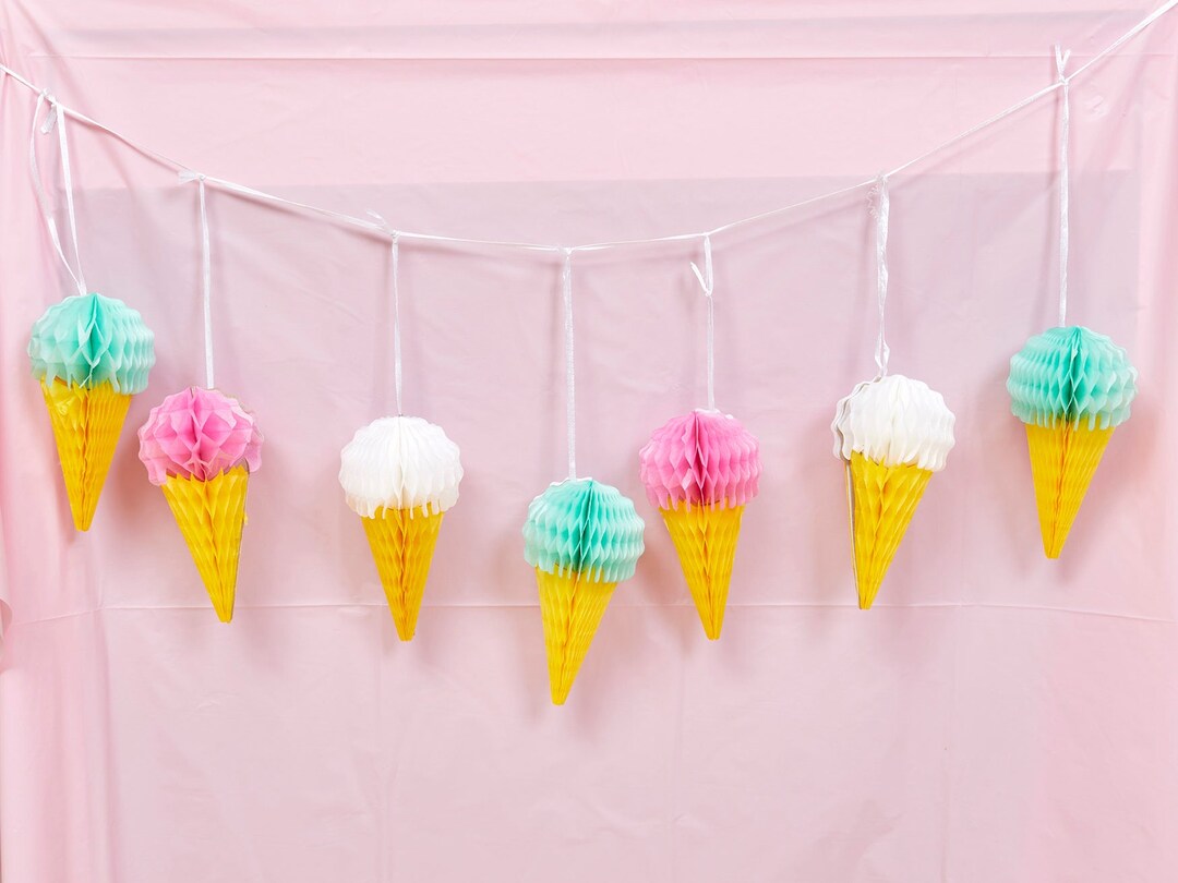 Multicolour Ice Cream Mini Honeycomb Garland 7ft/215cm Ice - Etsy UK