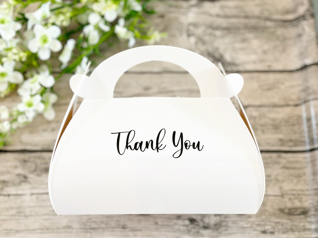 10 High Quality 'thank You' Boxes, Cake Boxes, Treat Boxes , White ...