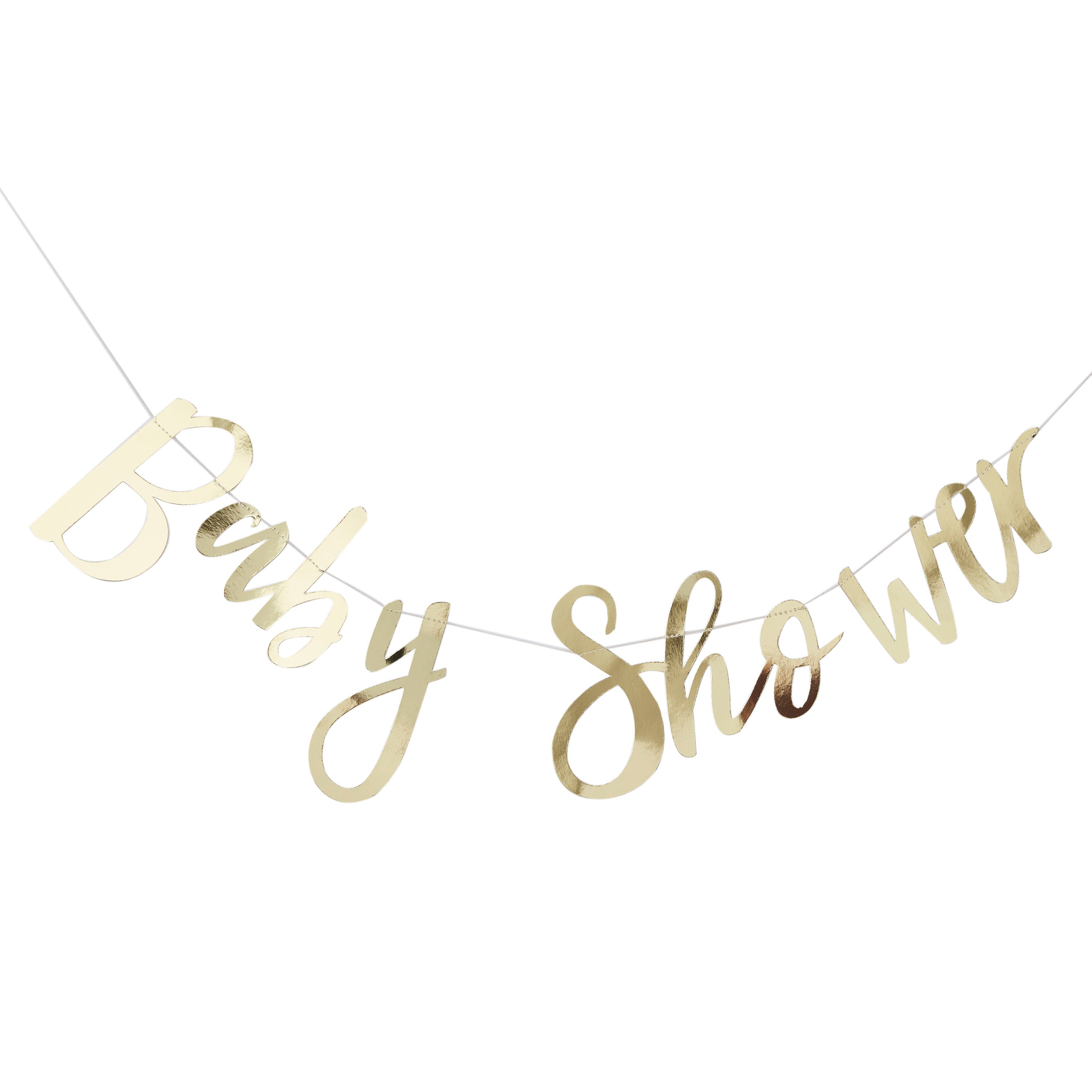Gold Baby Shower Banner, Baby Shower Sign, Gold Script Baby Shower ...