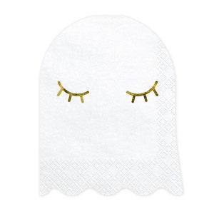 Cute Ghost Napkins - Pack of 20 - White and Gold Ghost Napkins ...