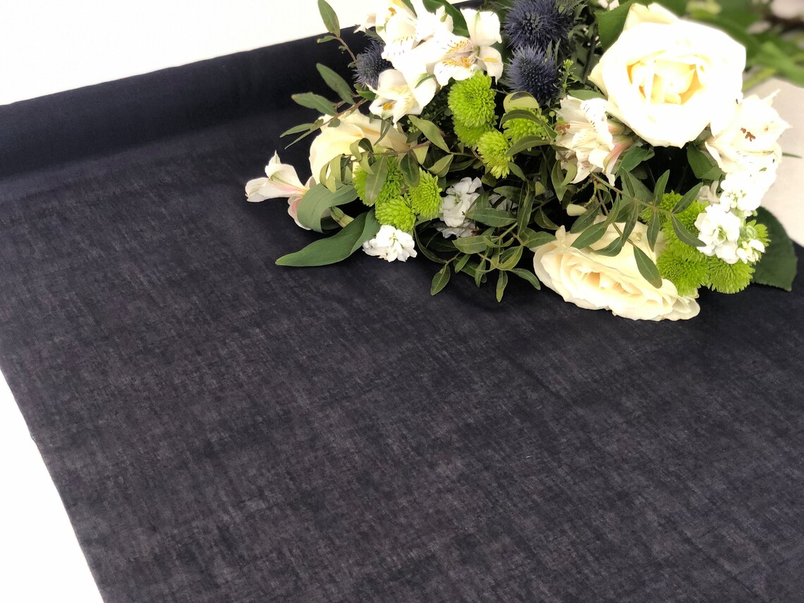 Sale: 48cm Wide Midnight Blue Muslin Table Runner, 5m Long, Blue Navy ...