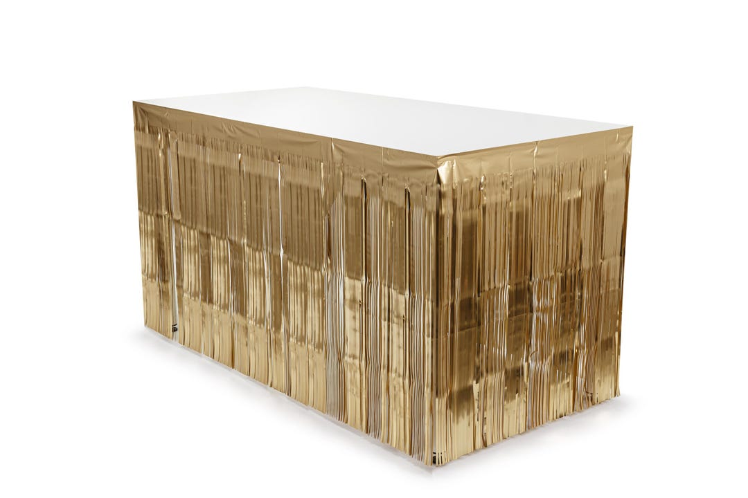 Luxury Gold Fringe Table Skirt, 300 X 80 Cm, Gold Table Decorations ...
