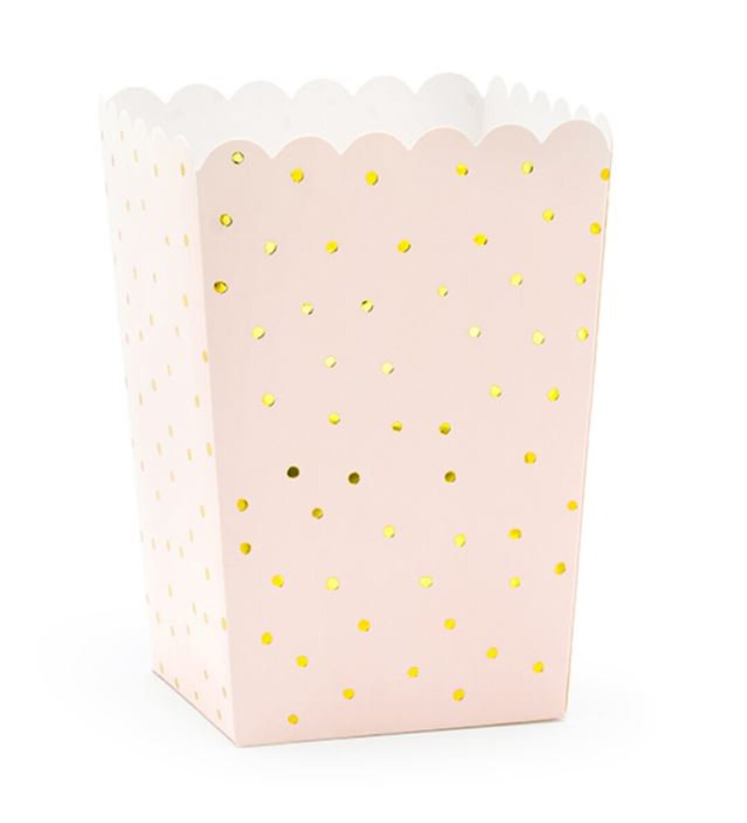 Pink Popcorn Boxes With White and Gold Polka Dots, Popcorn Boxes ...