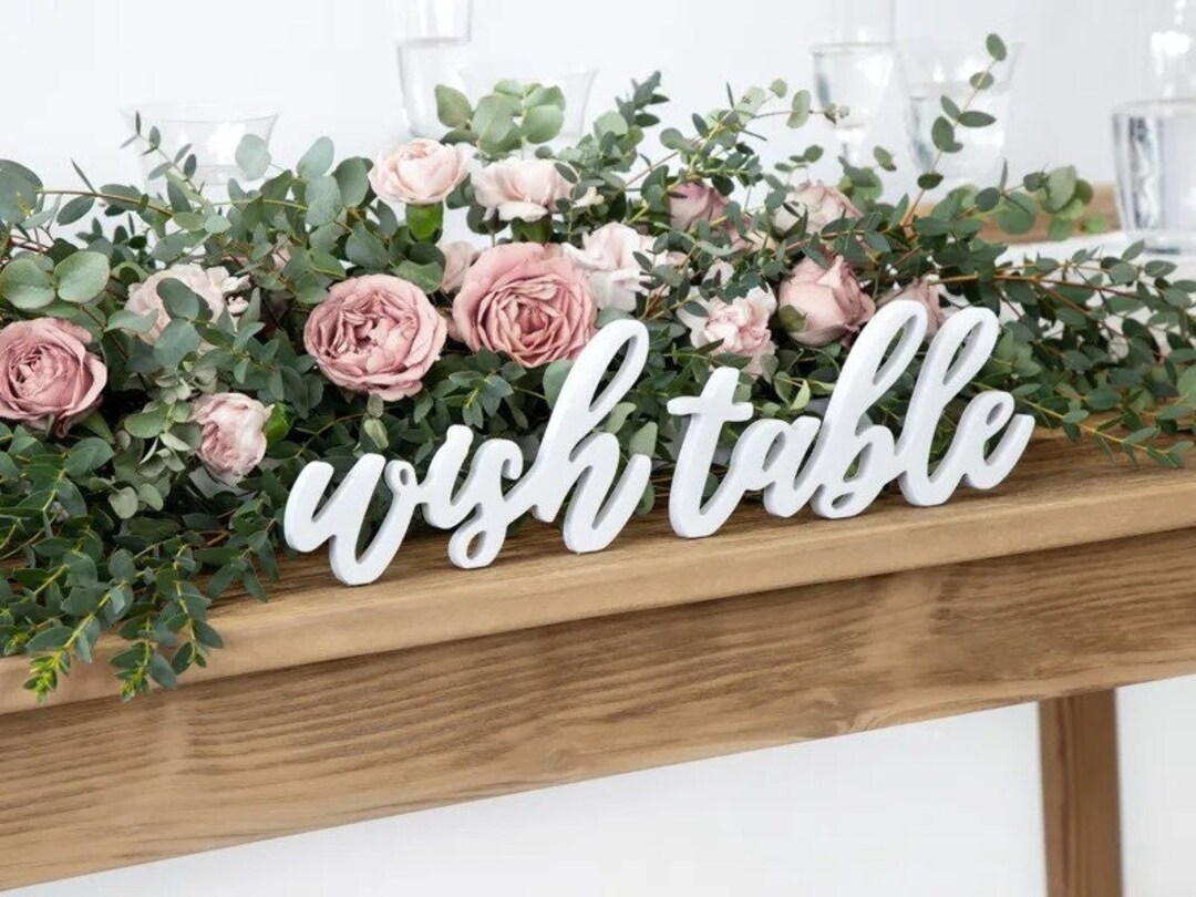 White Wooden Wish Table Sign, Wish Table Wedding Sign, Wooden Wish ...