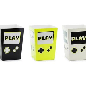 Video Game Popcorn Boxes, Set of 6, Gamer Party Boxes, Video Game Party ...