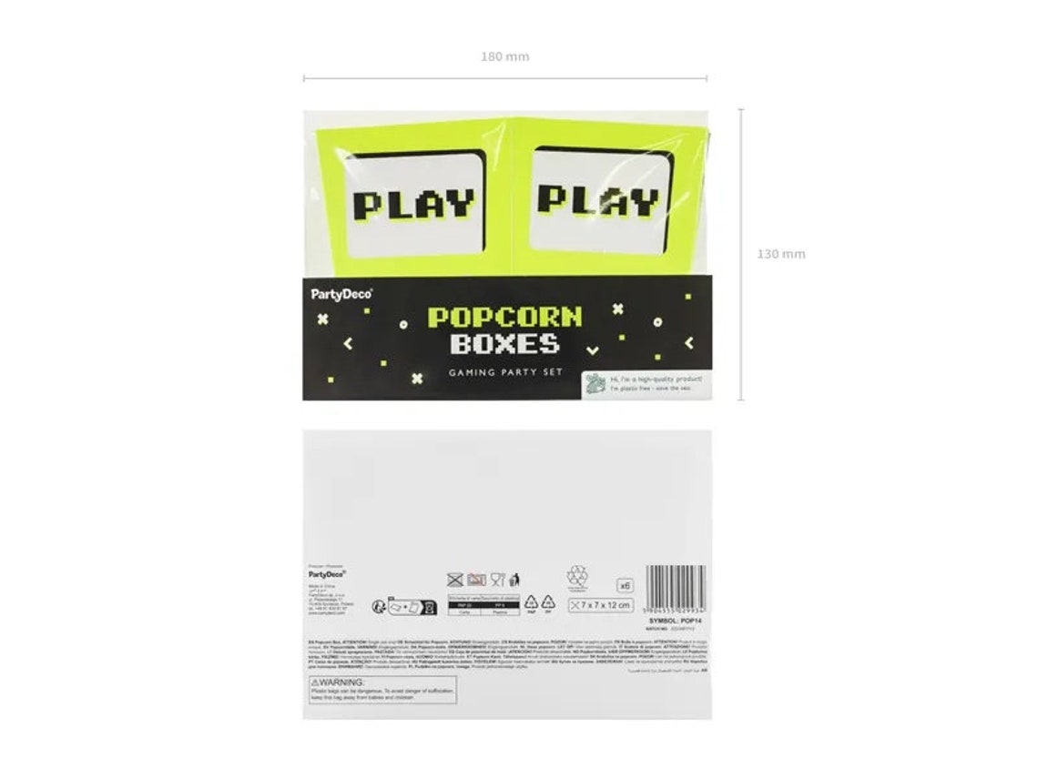 Video Game Popcorn Boxes, Set of 6, Gamer Party Boxes, Video Game Party ...