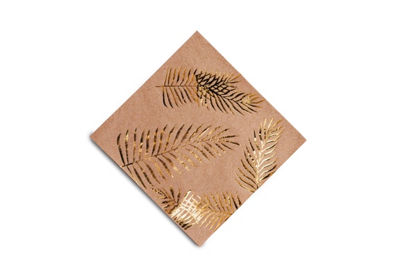 Tropical Paper Napkins Gold Palm Leaves Napkins Tropical - Etsy