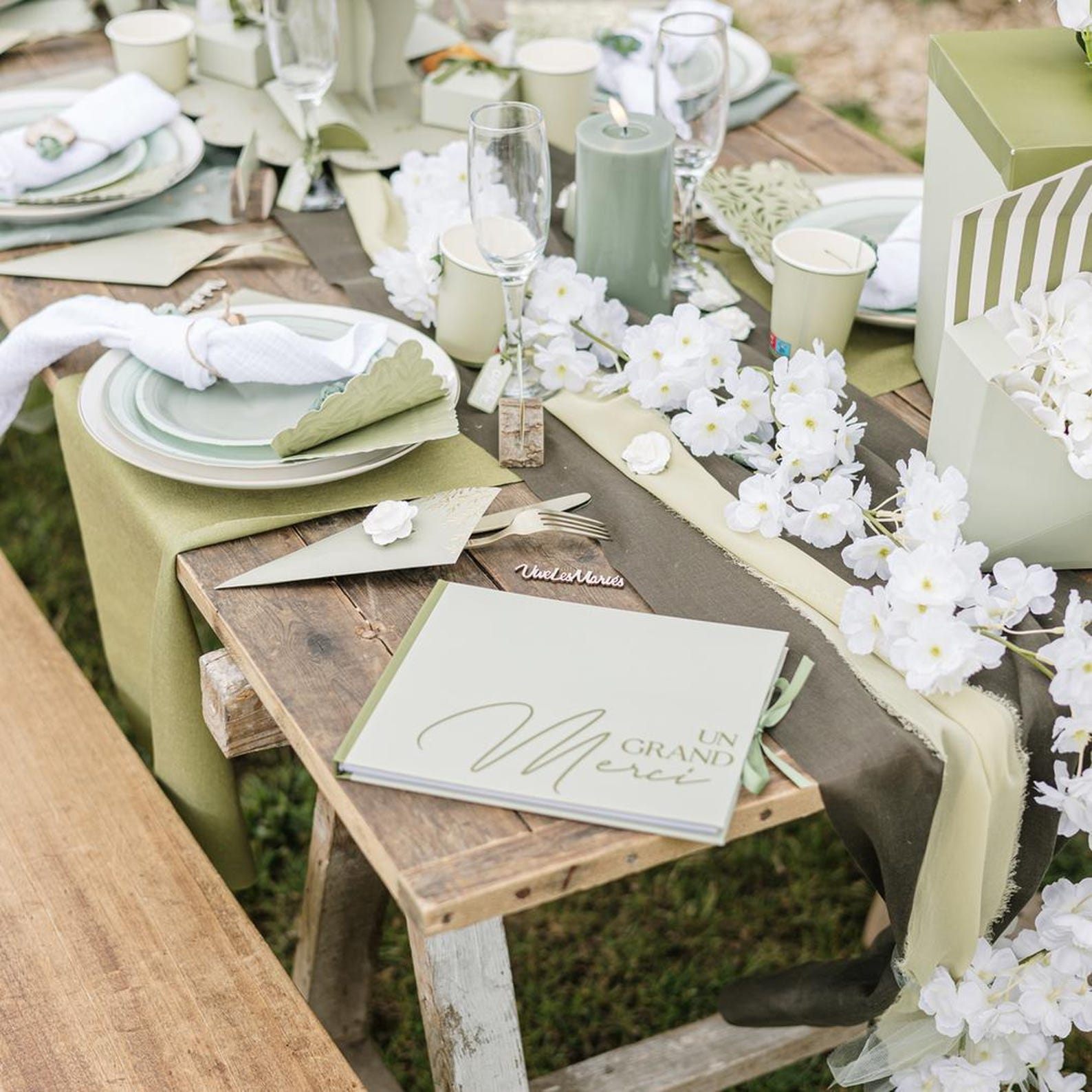 10 Scallopped Sage Green Treat Boxes, Green Thank You Boxes, Green ...