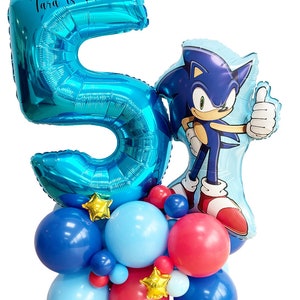 DIY Large Sonic Balloon Sculpture, Sonic Kids Birthday Balloon ...
