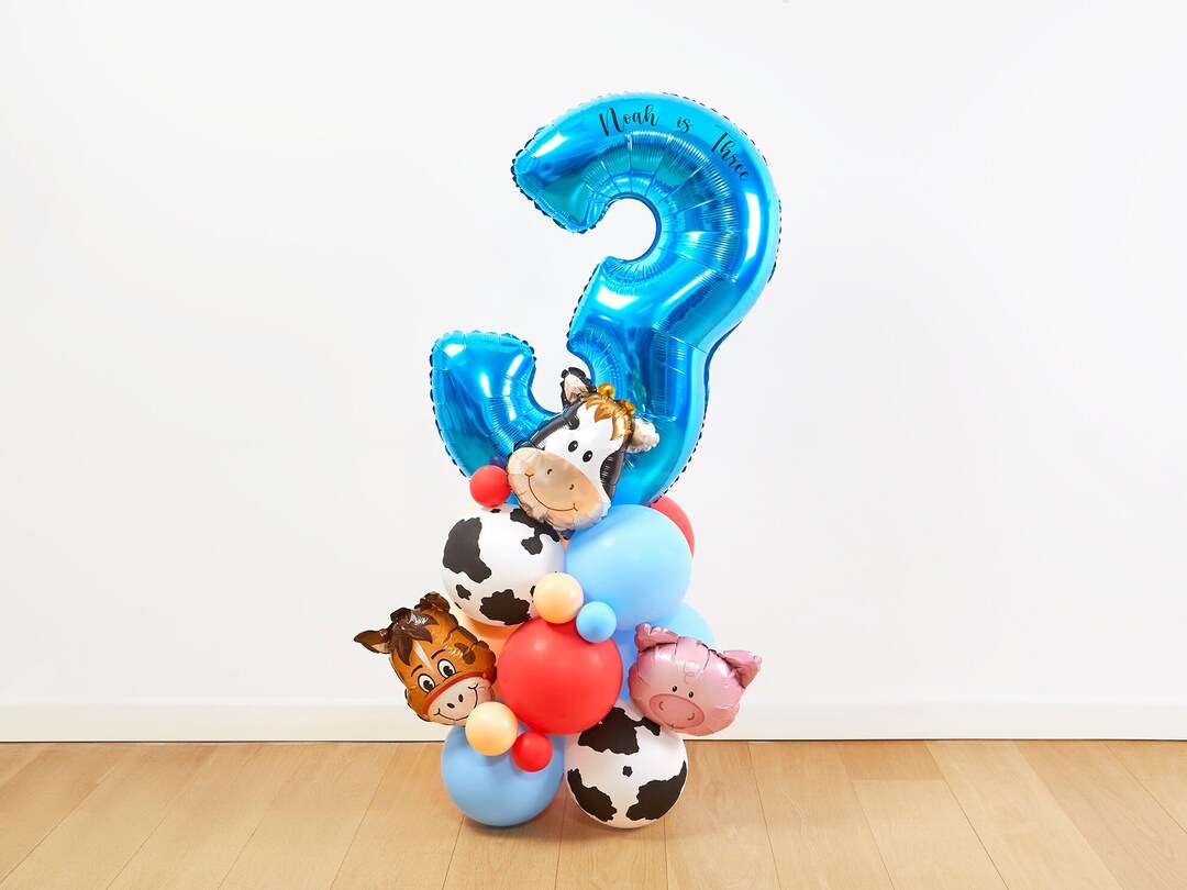 DIY Blue Farm Balloon Sculpture, 1.4m/55in, Boy's Farm Animal Balloon ...
