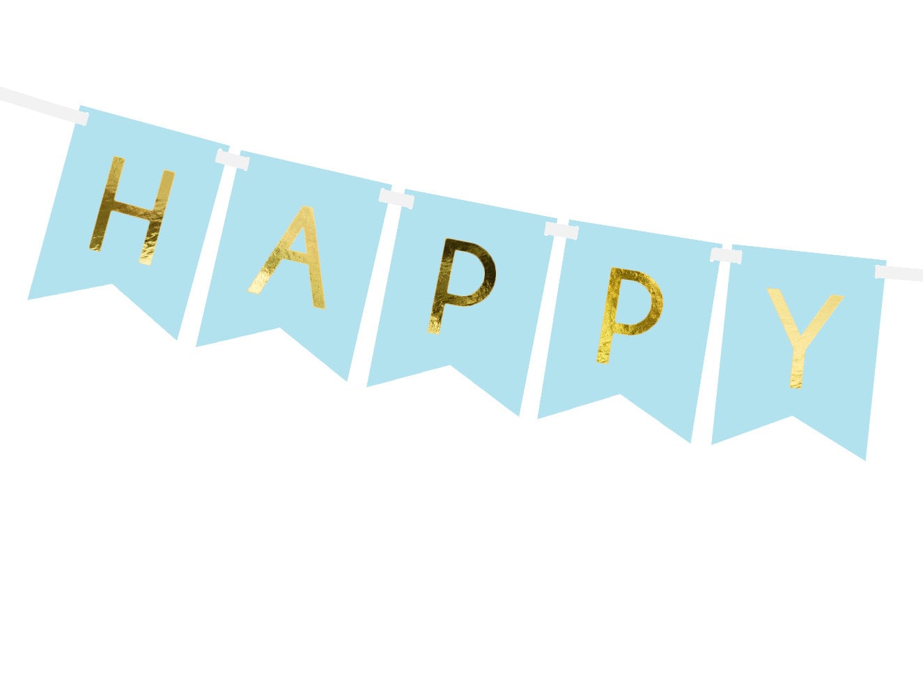Baby Blue Happy Birthday Banner, Blue Happy Birthday Banner, Happy ...