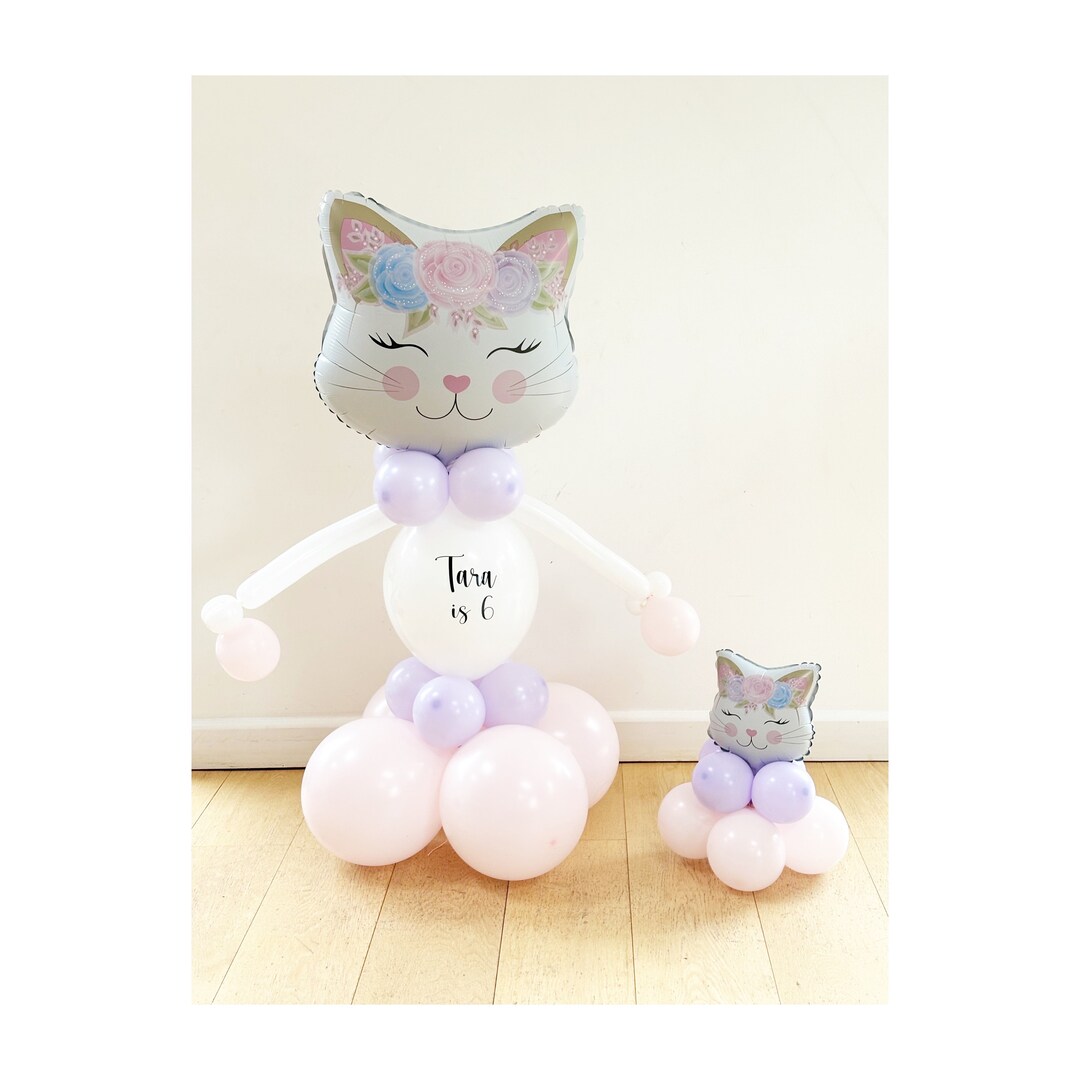 DIY Cat Balloon Sculpture, Cat Balloon Stack, Cat Balloon, Cat Party ...