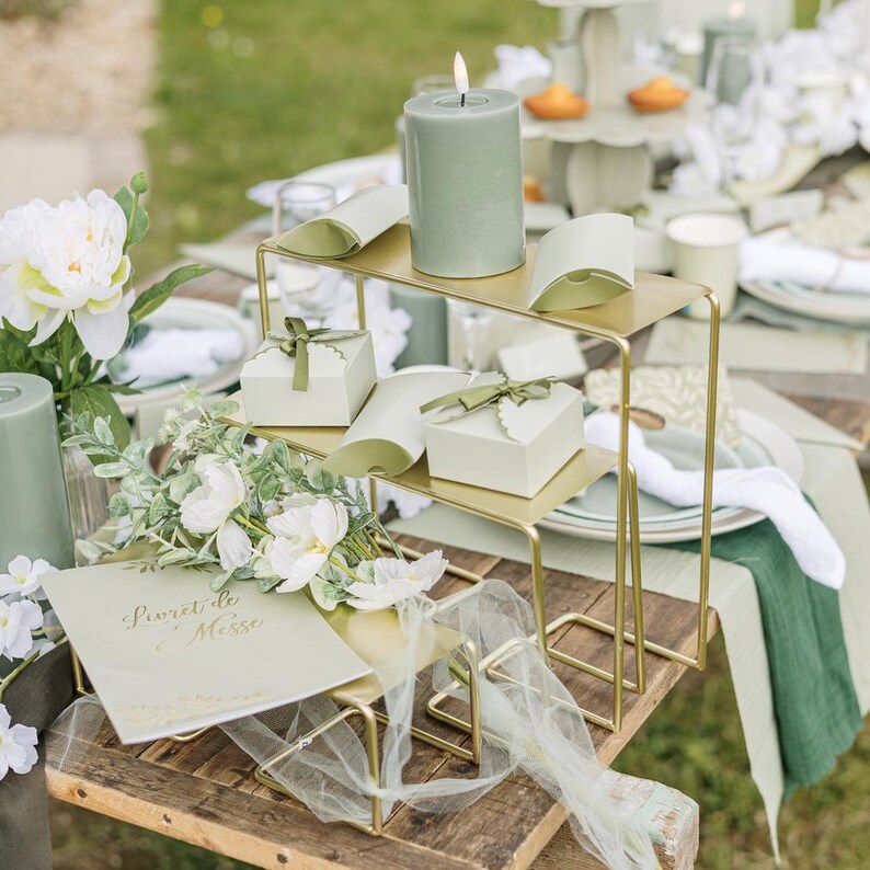10 Scallopped Sage Green Treat Boxes, Green Thank You Boxes, Green ...