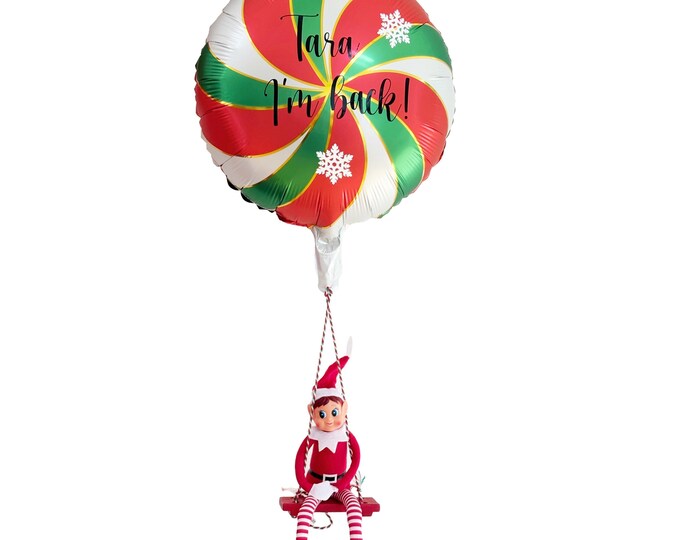 Elf Arrival Balloon and Swing Set, Personalised Elf Arrival Set, Hot ...