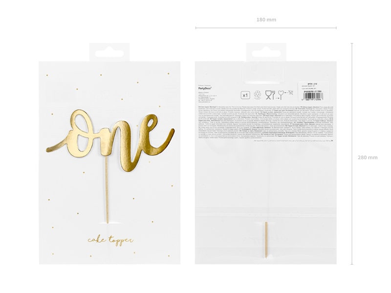 Gold 'one' Cake Topper First Birthday Cake Topper | Etsy UK