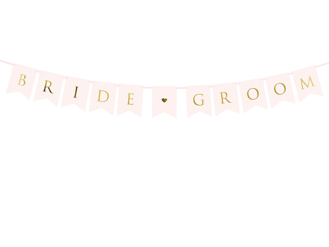 Pink and Gold Bride and Groom Banner, Banner Bride and Groom, Bride and ...
