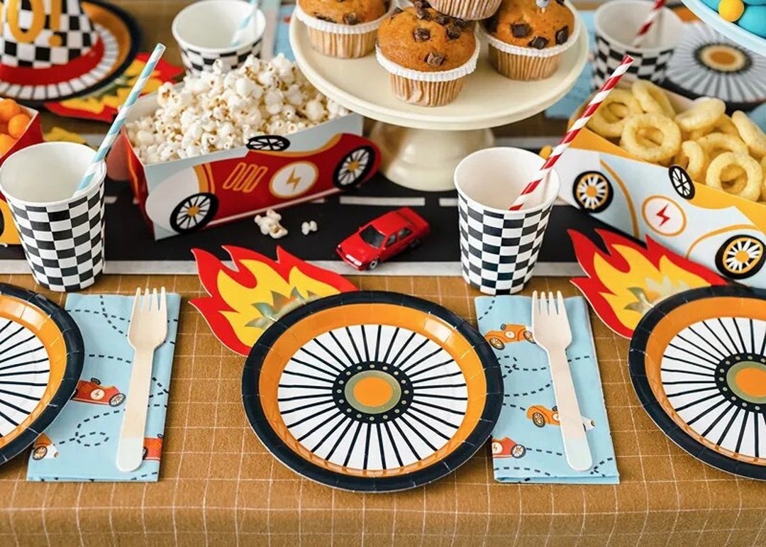 6 Racing Car Paper Plates, Racing Paper Plates, Party Decorations, Boy ...