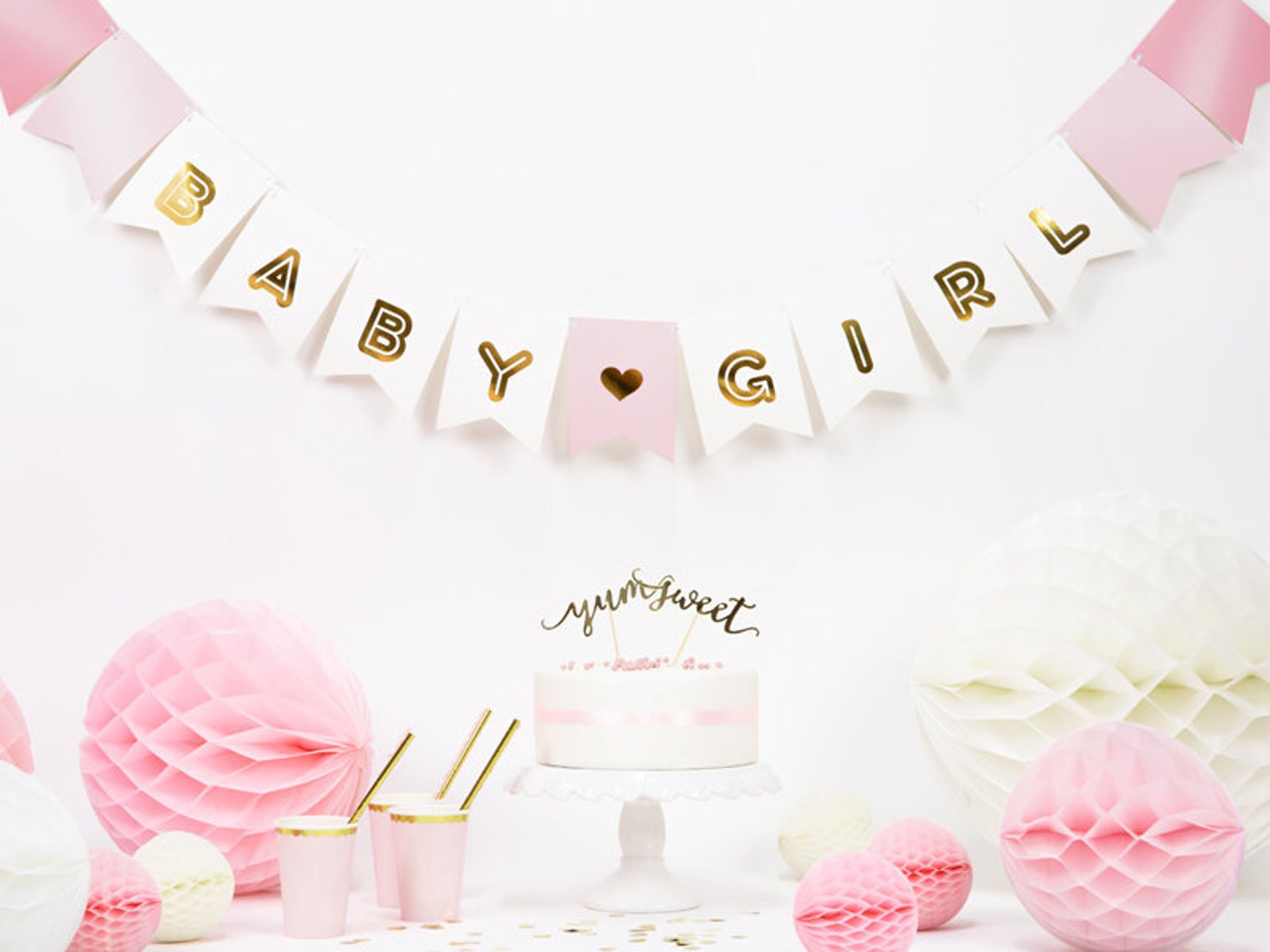 Pink Baby Girl Banner Pink Baby Shower Banner It's a - Etsy UK