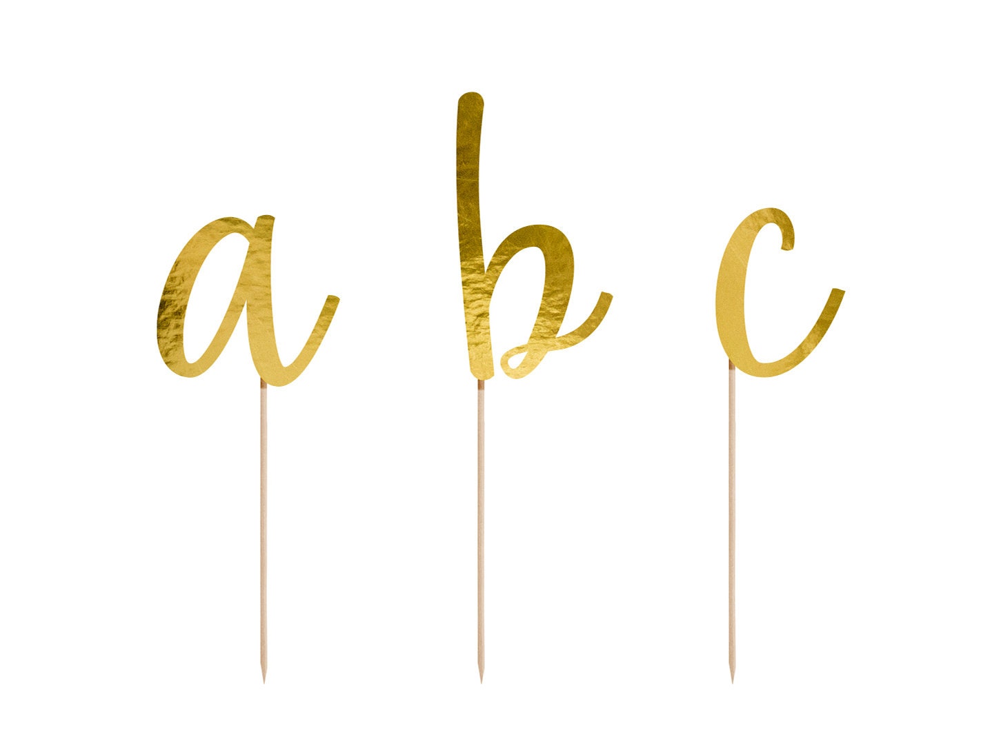 53 Gold Letters DIY Cake Topper Alphabet Cake Toppers | Etsy