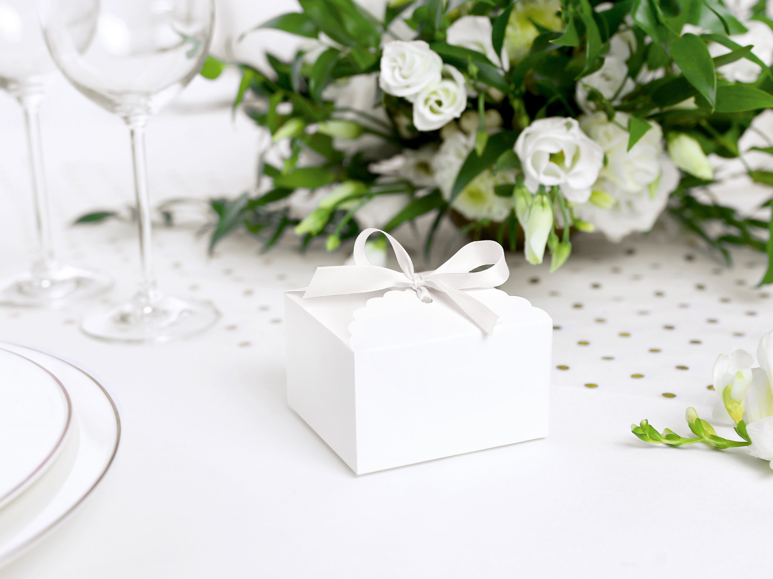 White Favour Boxes With Ribbon Set of 10 White Thank You - Etsy Australia