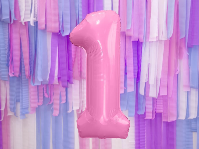 Giant Matte Pink Number Balloon - 34in - Pastel Pink Number Balloon ...