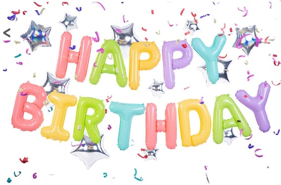 Large Foil Happy Birthday Balloon Banner 395x35cm Happy | Etsy