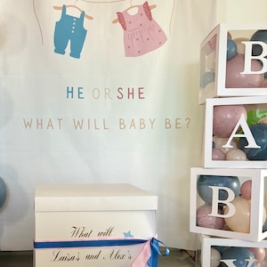 DIY Gender Reveal Box With Balloons, Giant Gender Reveal Box, Gender ...