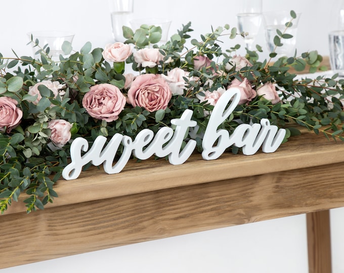White Wooden Sweet Bar Sign Sweet Bar Wedding Sign Wooden - Etsy UK