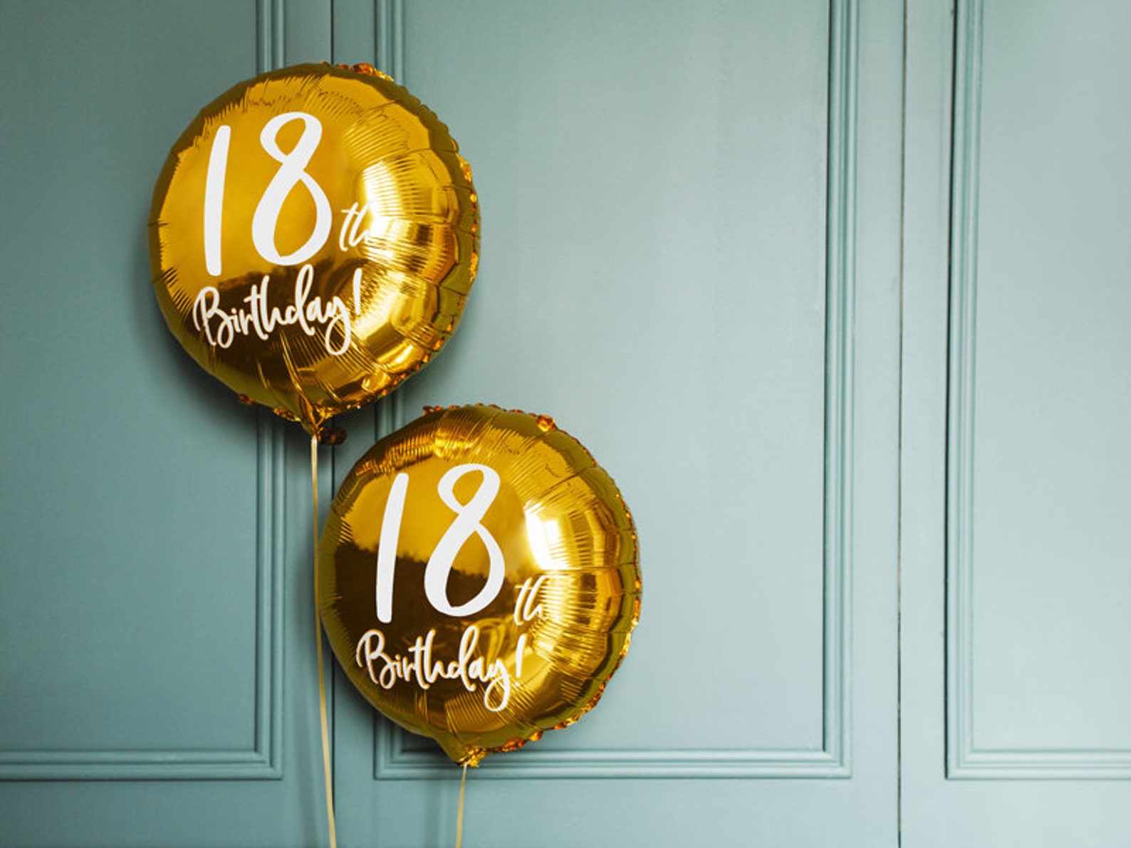 Gold 18th Birthday Balloon, 45cm/18, Metallic Gold 18th Balloon, Round ...