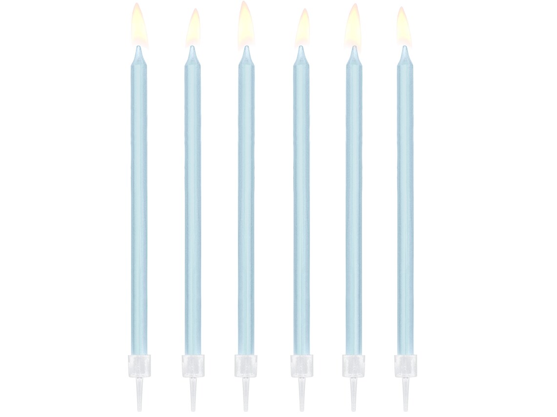 Pale Blue Birthday Candles, 14cm/5.5in, Blue Candles, Blue Cake ...