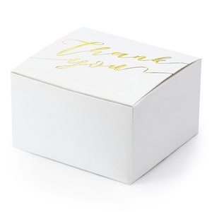 Small Gold Thank You Boxes - Set of 10 - Gold Thank You Boxes - Wedding ...