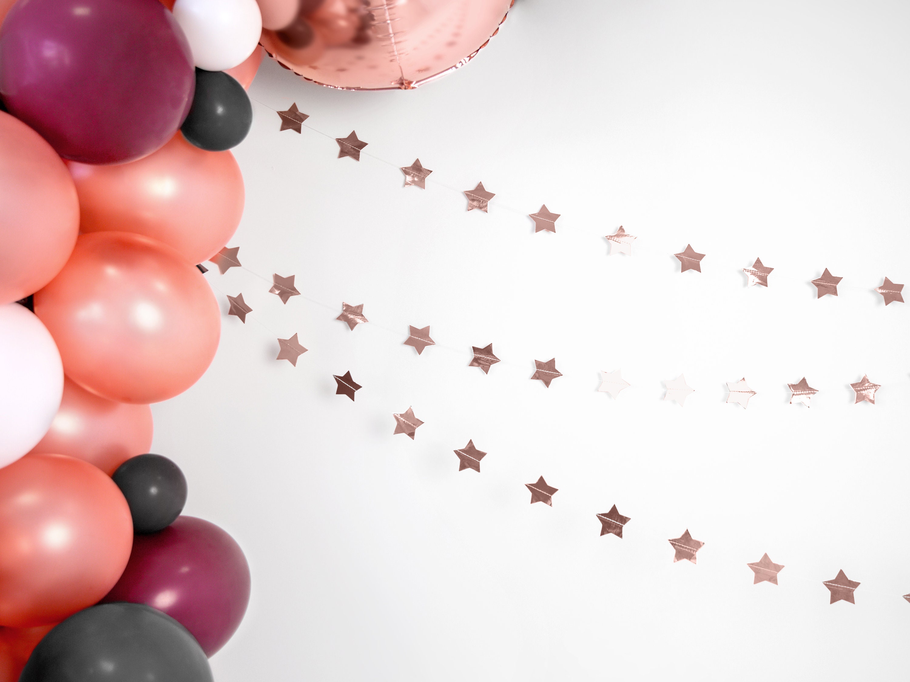 Extra Long Rose Gold Star Banner, Rose Gold Stars Banner, Twinkle ...
