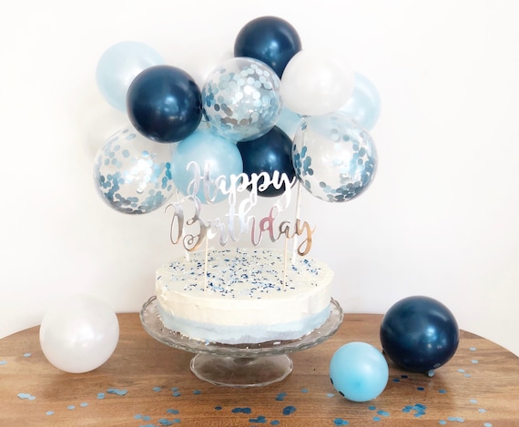Mini Blue Balloon Cake Topper Blue Balloon Topper Blue - Etsy