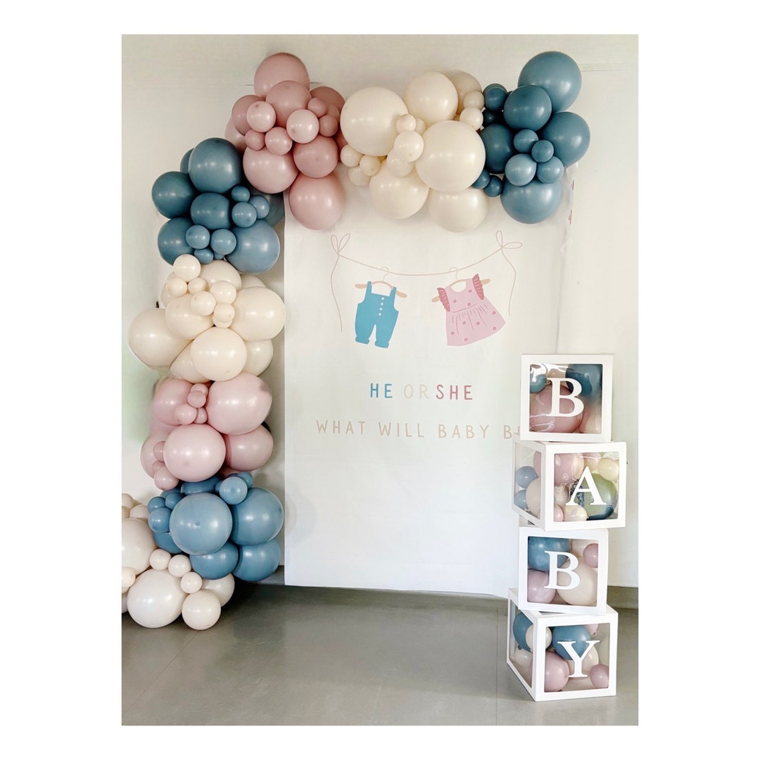 High Quality Gender Reveal Balloon Garland, Retro Colours, Gender ...