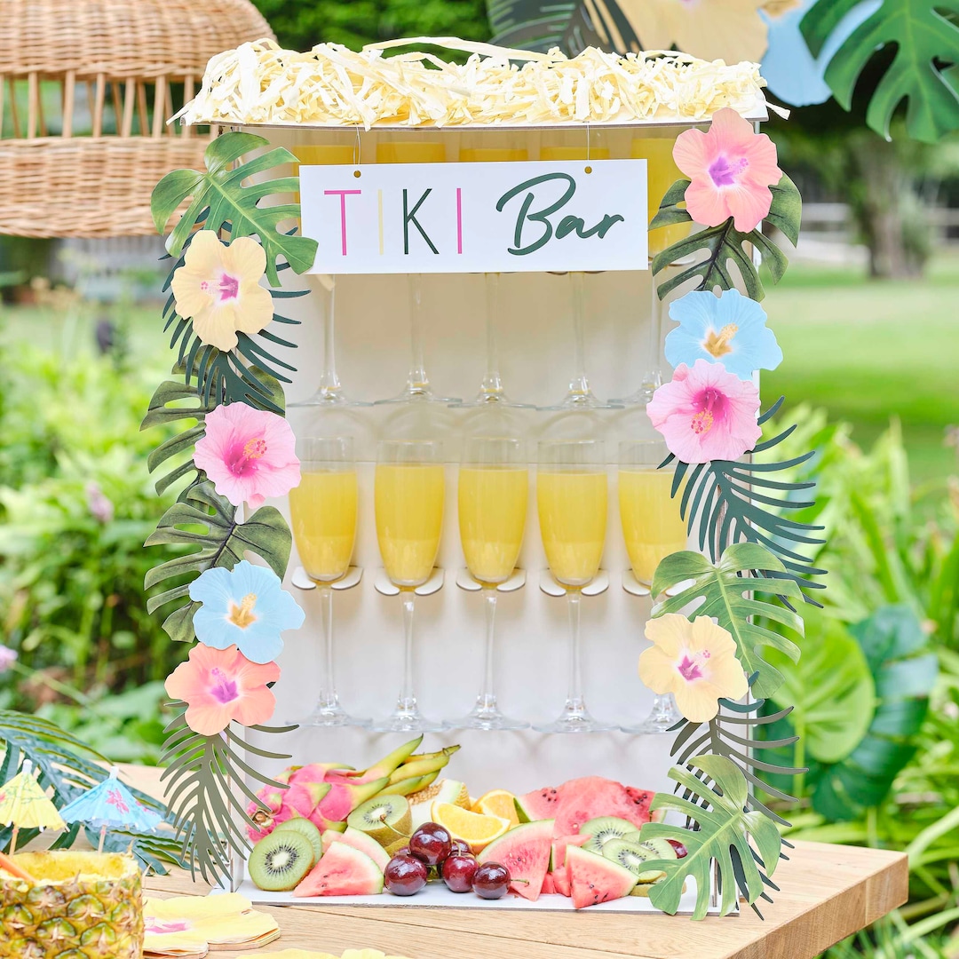 Hawaiian Tiki Bar Drinks Stand With Grazing Board, Birthday Party ...