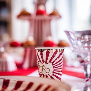 8 Fun Circus Cups With Gold Foiling, Vintage Circus Cups, Circus Themed ...