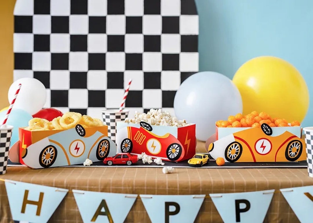 3 Racing Car Themed Boxes for Snacks , Racing Car Treat Boxes, Racing ...
