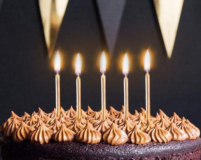 12 Gold Curly Candles, Gold Twisted Birthday Candles, Gold Candles ...